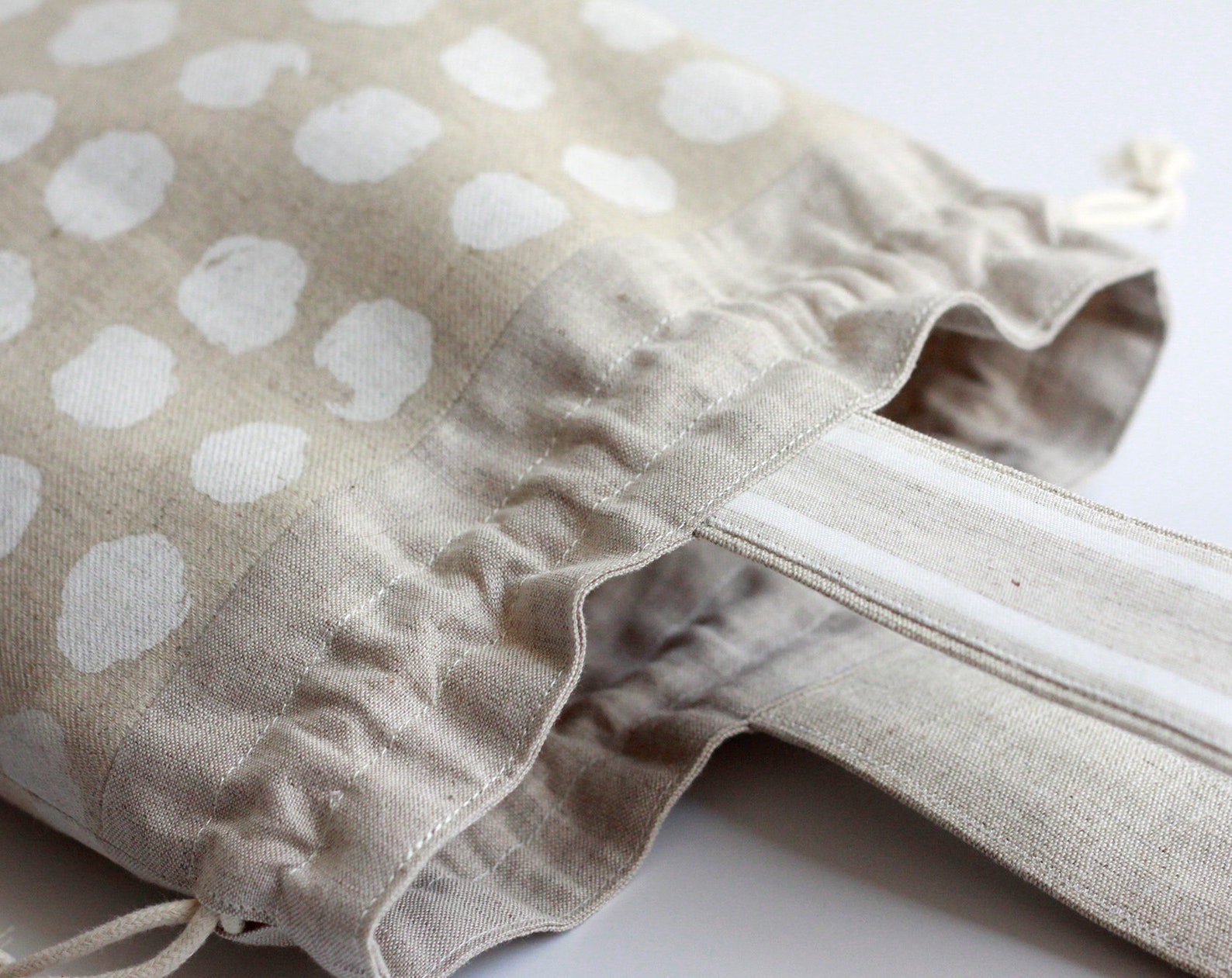Pattern; PDF Tutorial of Drawstring Bag With a Handle; Step-by-step ...
