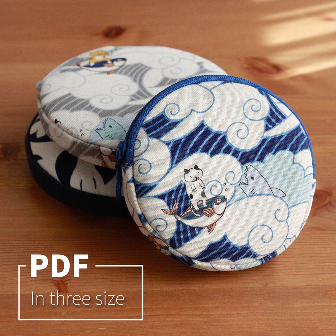 Pattern; PDF Tutorial of Small Round Zipper Purse; Step-by-step ...