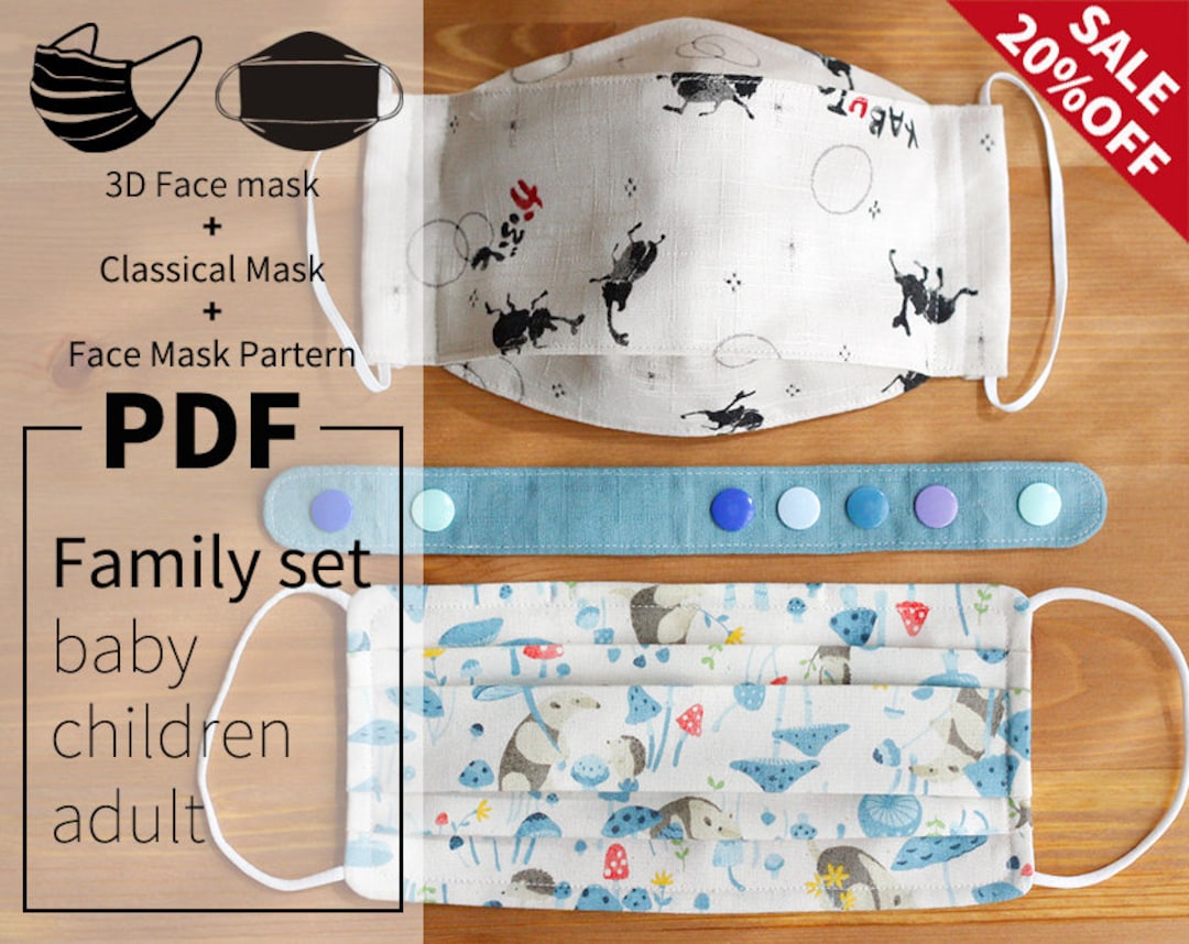 PDF Pattern; Tutorial of 2 Types of Face Masks With Filter Pocket and ...