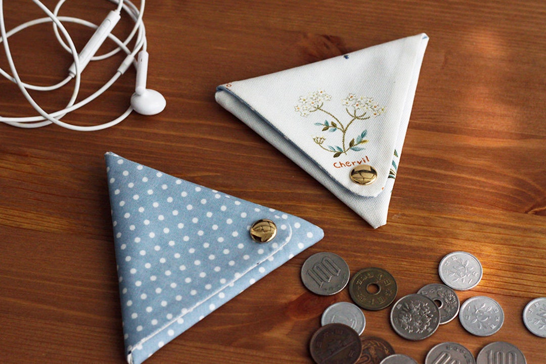 Pattern; Triangular Coin Purse / Tutorial for Coin Card Purse / Purse ...