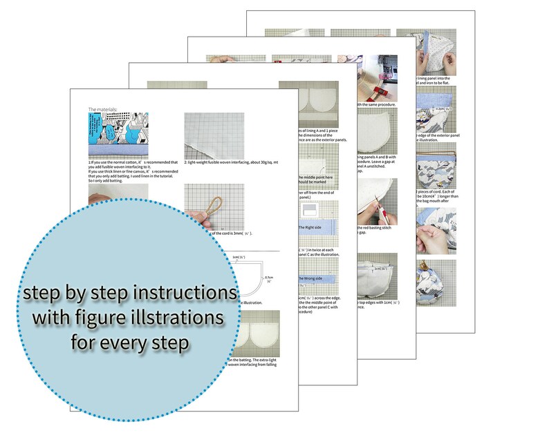 Pattern PDF Tutorial Of Drawstring Bag Step by step Etsy UK