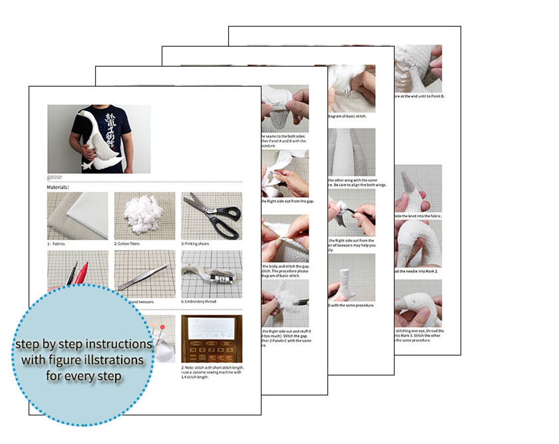 Pattern PDF Goose Sewing Pattern & Tutorial goose Dollwhite | Etsy