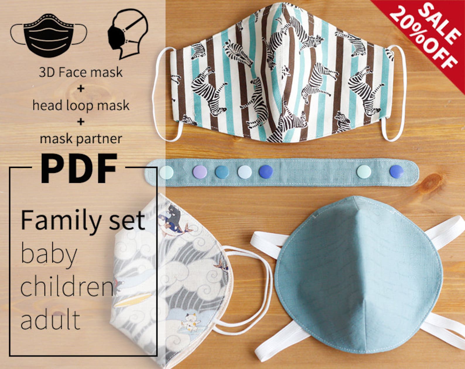 Pattern Tutorials of 3D and Head Loop Face Masks and Mask | Etsy