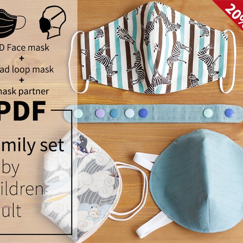 Pattern Tutorials of 3D and Head Loop Face Masks and Mask | Etsy