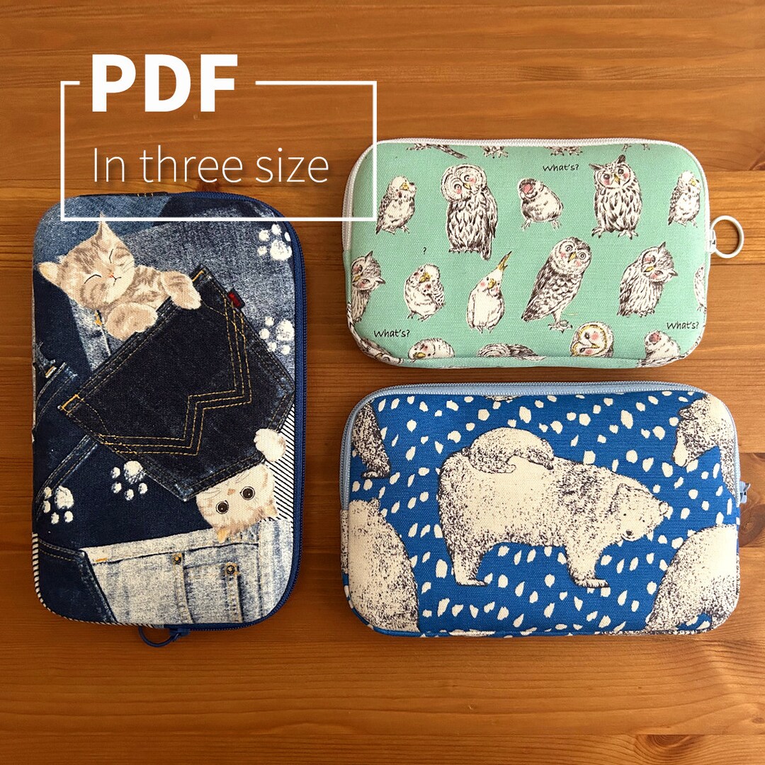 Pattern; PDF Tutorial of Rectangular Small Zipper Purse; Step-by-step ...