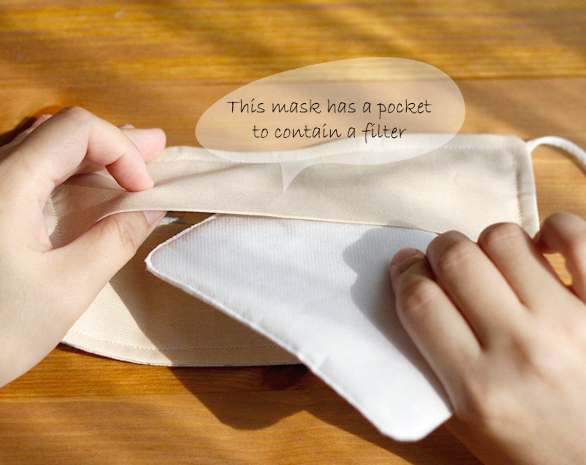 Pattern Tutorial of Face Mask With Filter Pocket Step by - Etsy