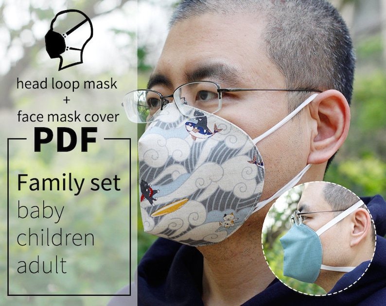 Pattern Tutorial3d Face Mask Cover With Head or Ear - Etsy