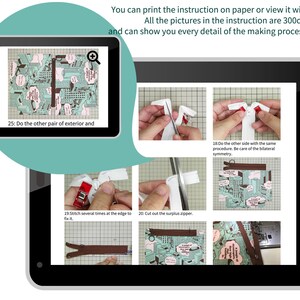 Pattern; PDF Tutorial of Clam Shell Bag; Step-by-step Instruction and ...