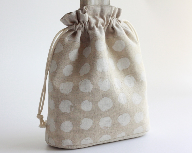 Pattern; PDF Tutorial of Drawstring Bag With a Handle; Step-by-step ...