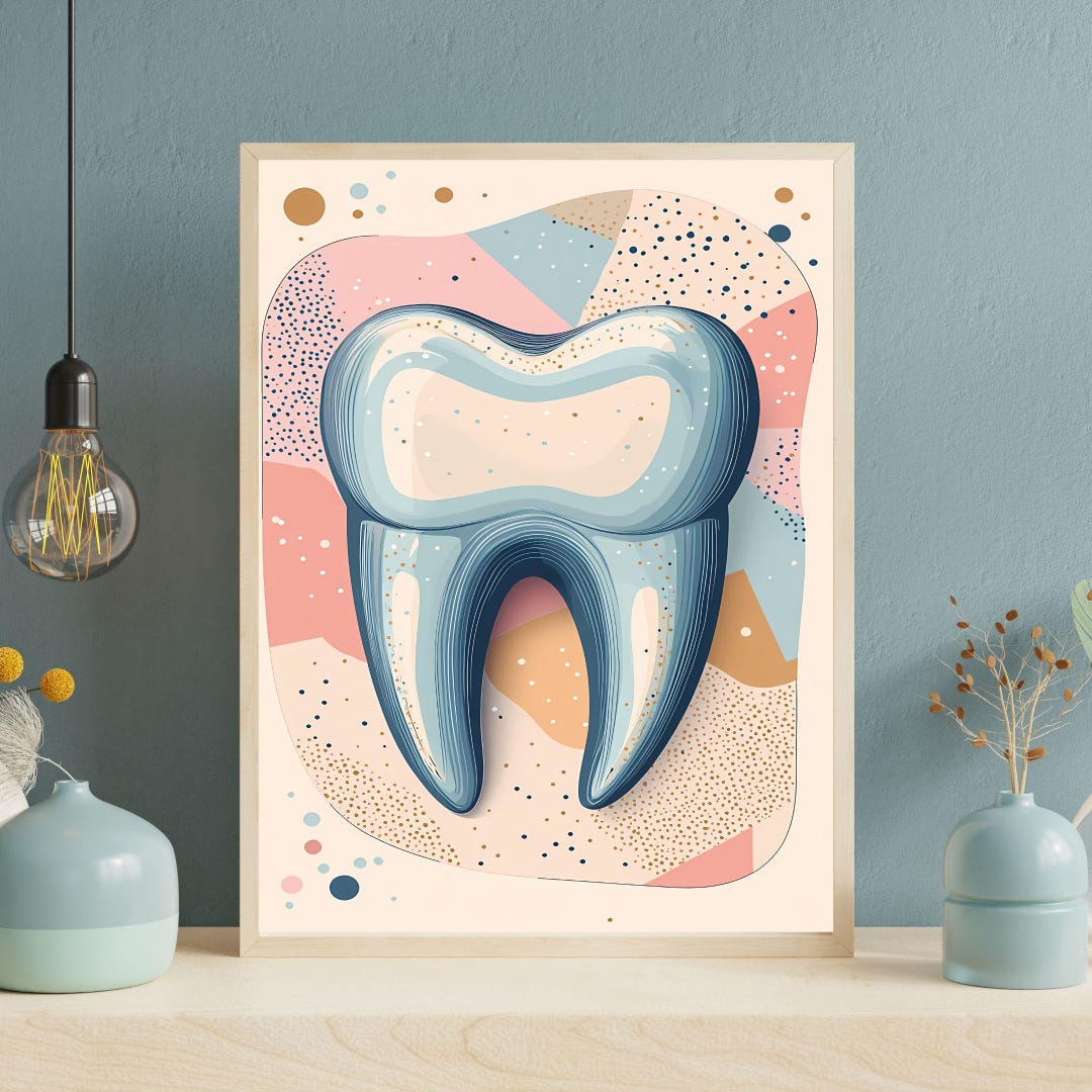 Pastel Tooth Art Print – Geometric Dental Decor (digital Download) - Etsy