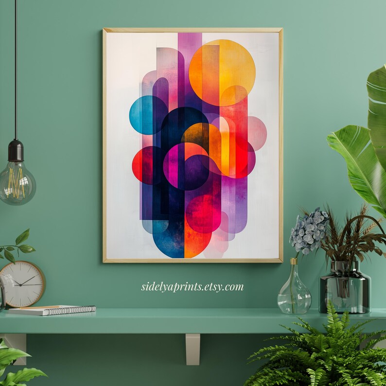 Geometric Printable Wall Art | Colorful Abstract Shapes Art Print ...