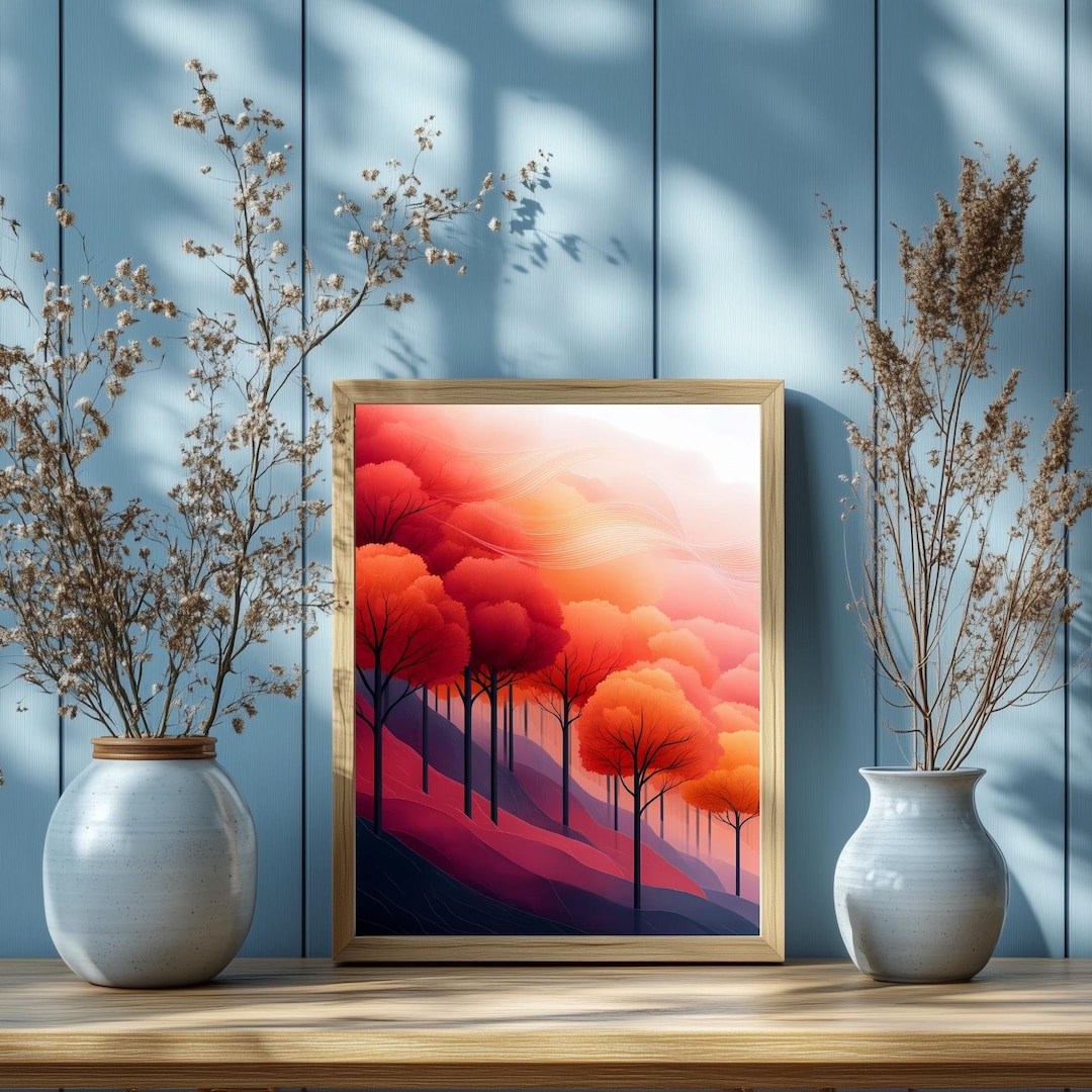 Minimalist Nature Art, Serene Forest Art, Minimalist Nature Art ...