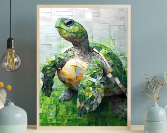 Colorful Turtle Printable Graphic INSTANT DOWNLOAD Poster Gift Wildlife ...