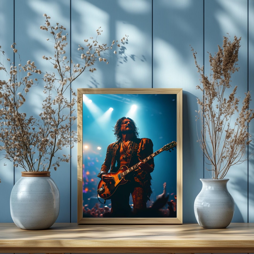Musician on Stage Printable Wall Art, Based Wall Art for Music Lovers ...