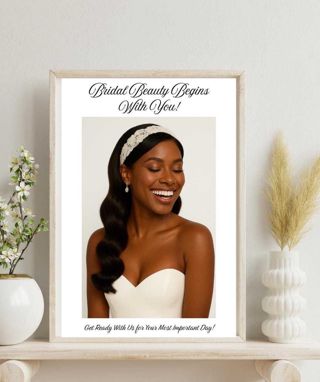Elegant Bridal Makeup Poster | Printable Wall Art for Makeup Studios ...