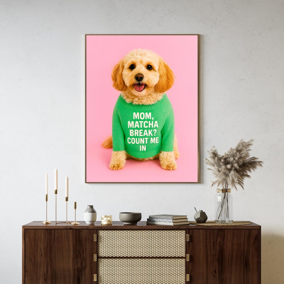 Cavapoo Wall Art, Cavapoo Printable, Cozy Pet Decor, Cavapoo Mom Gift ...