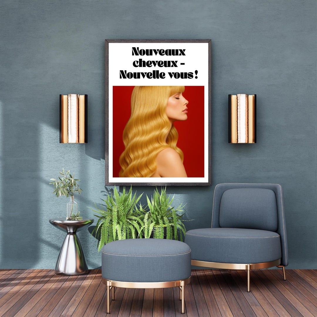 Affiche Salon De Beauté, Poster Coiffure Pro, Déco Studio Luxe, Art ...