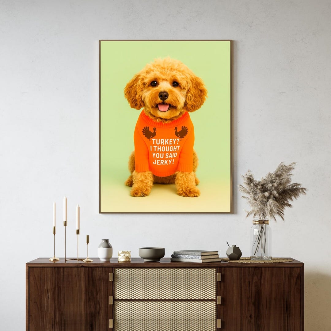 Cavapoo Thanksgiving Wall Art, Fall Cavapoo Print, Pet Decor, Cavapoo ...