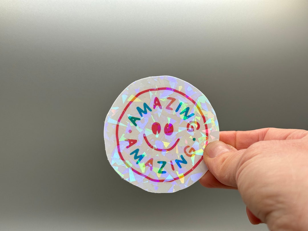 Amazing Smiley Face Laminated Vinyl Sticker 3-inch or 2-inch - Etsy