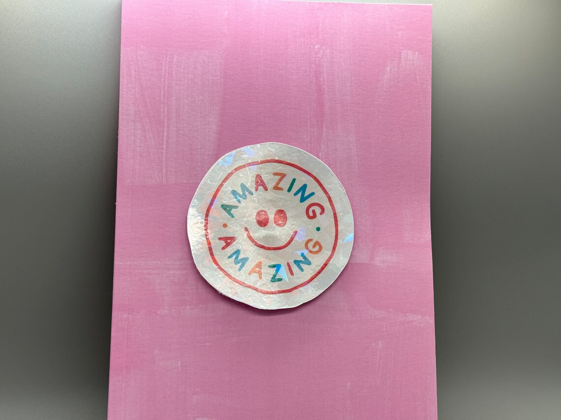 Amazing Smiley Face Laminated Vinyl Sticker 3-inch or 2-inch - Etsy