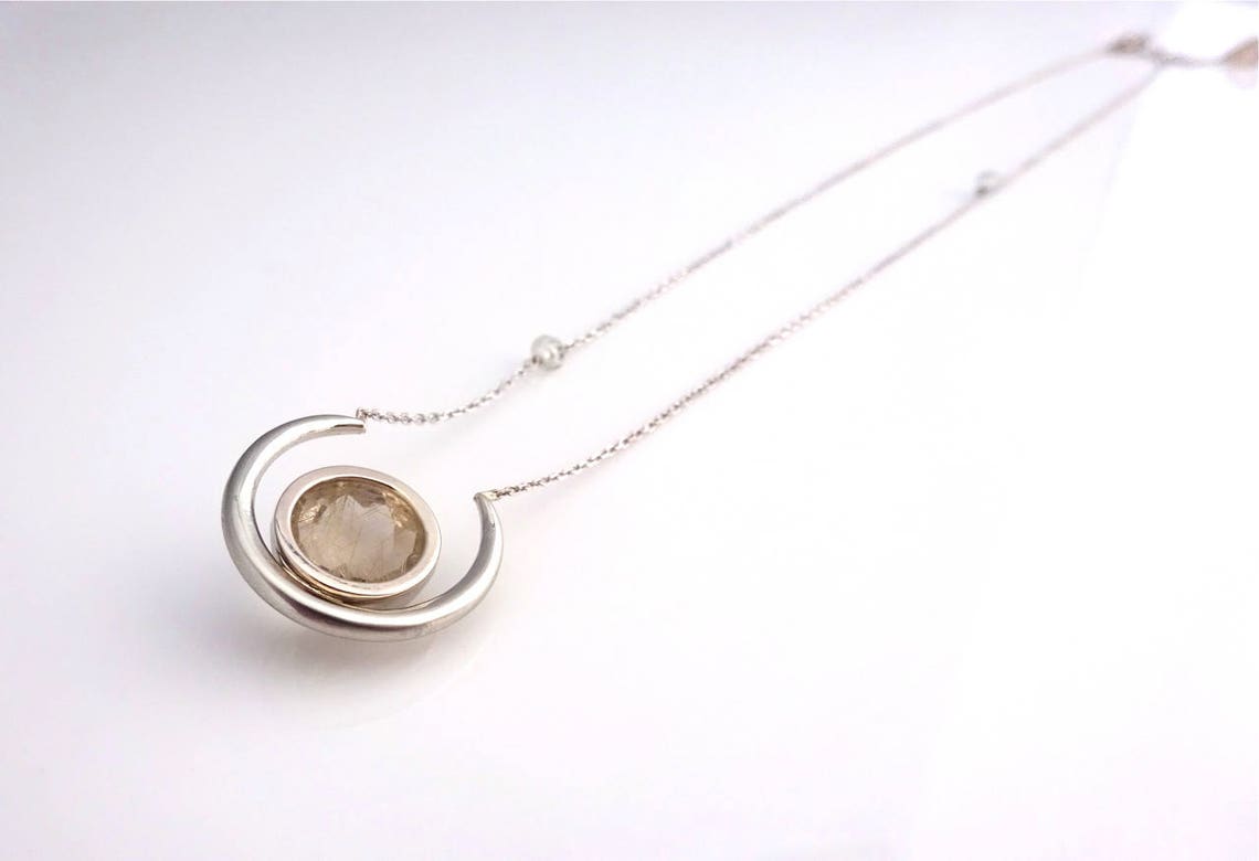 Lunar Eclipse Gemstone Necklace Birthstone Mothers Pendant - Etsy