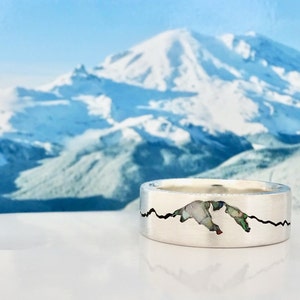 Summit Mountain Ring, 7mm Alternative Wedding Band, Mountain Band ...