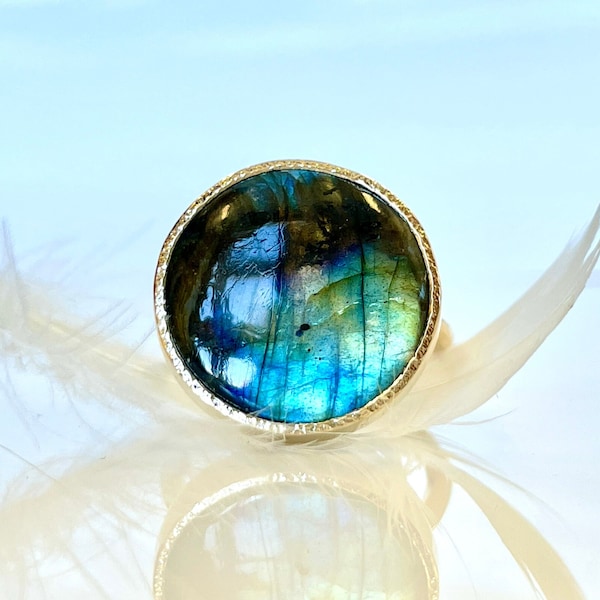 Labradorite Ring - Etsy