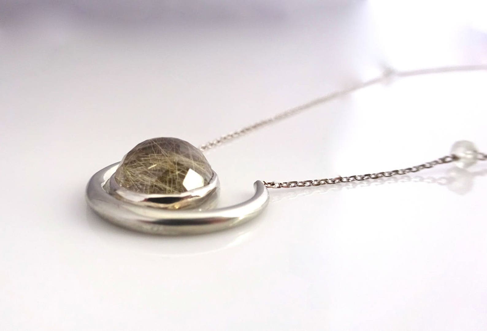 Lunar Eclipse Gemstone Necklace Birthstone Mothers Pendant - Etsy