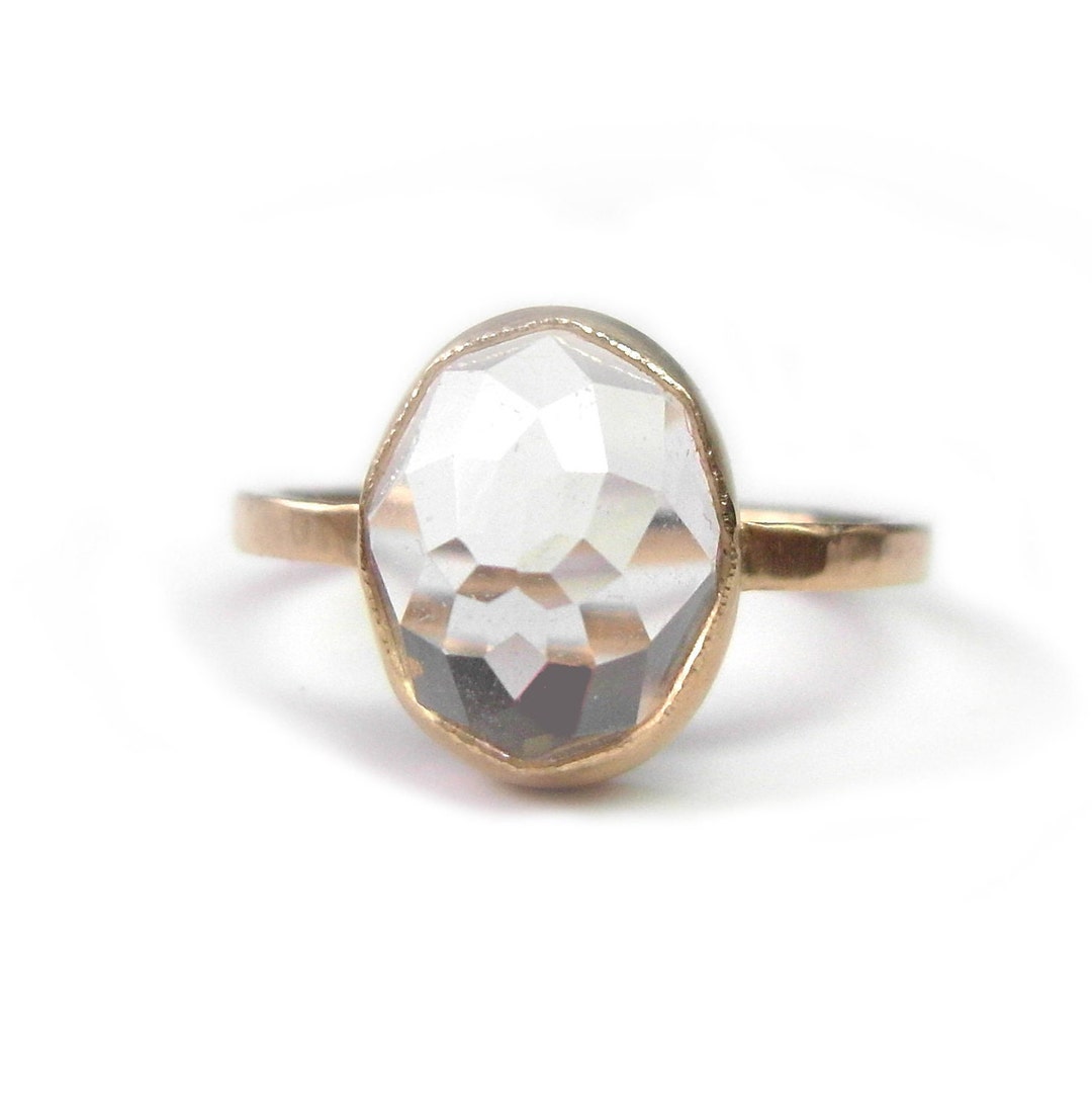 Nena Crystal Quartz Stacker Ring Gifts for Her Alternative - Etsy