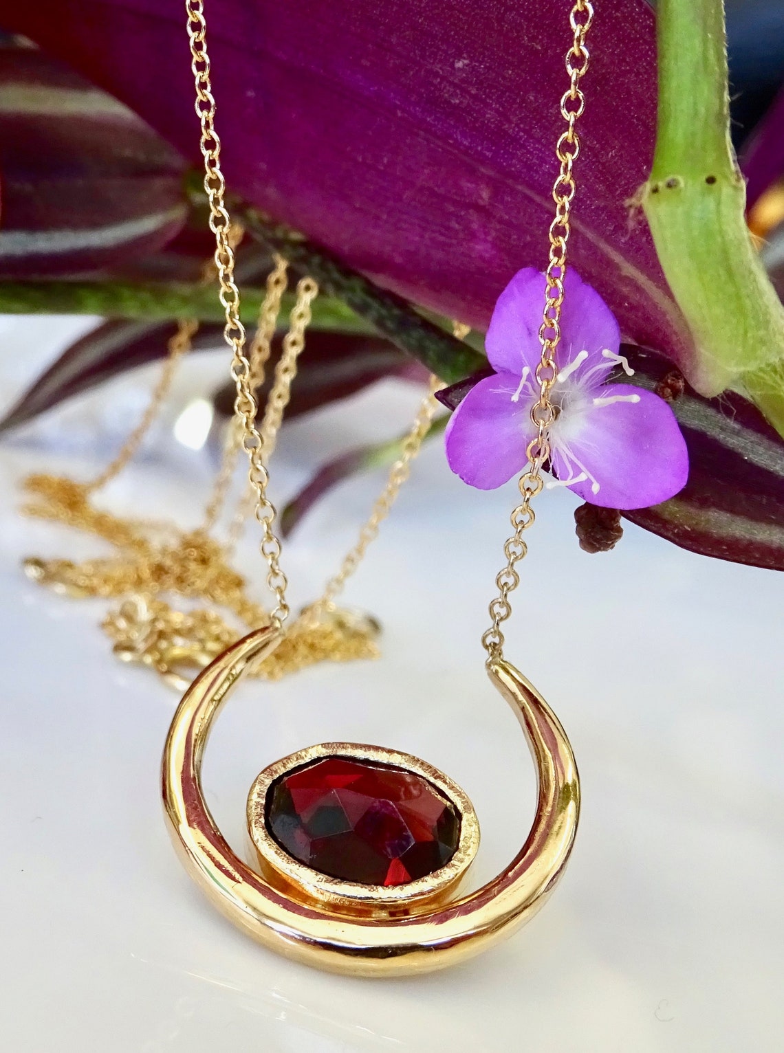 Lunar Eclipse Gemstone Necklace Birthstone Mothers Pendant - Etsy