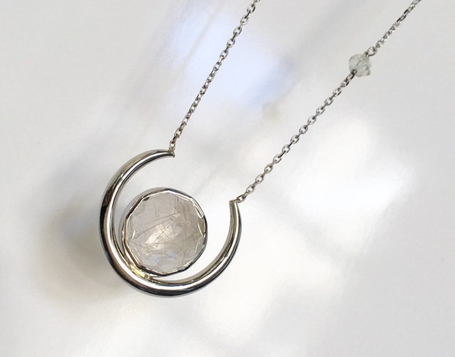 Lunar Eclipse Gemstone Necklace Birthstone Mothers Pendant - Etsy