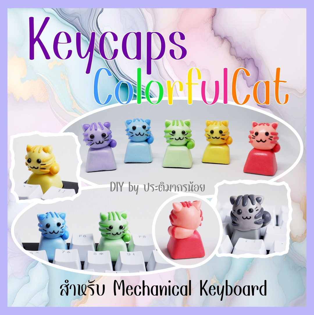 Cat Keycap Cute Handmade Artisan Keycaps Cat Artisan Keycap Cat Keycap ...