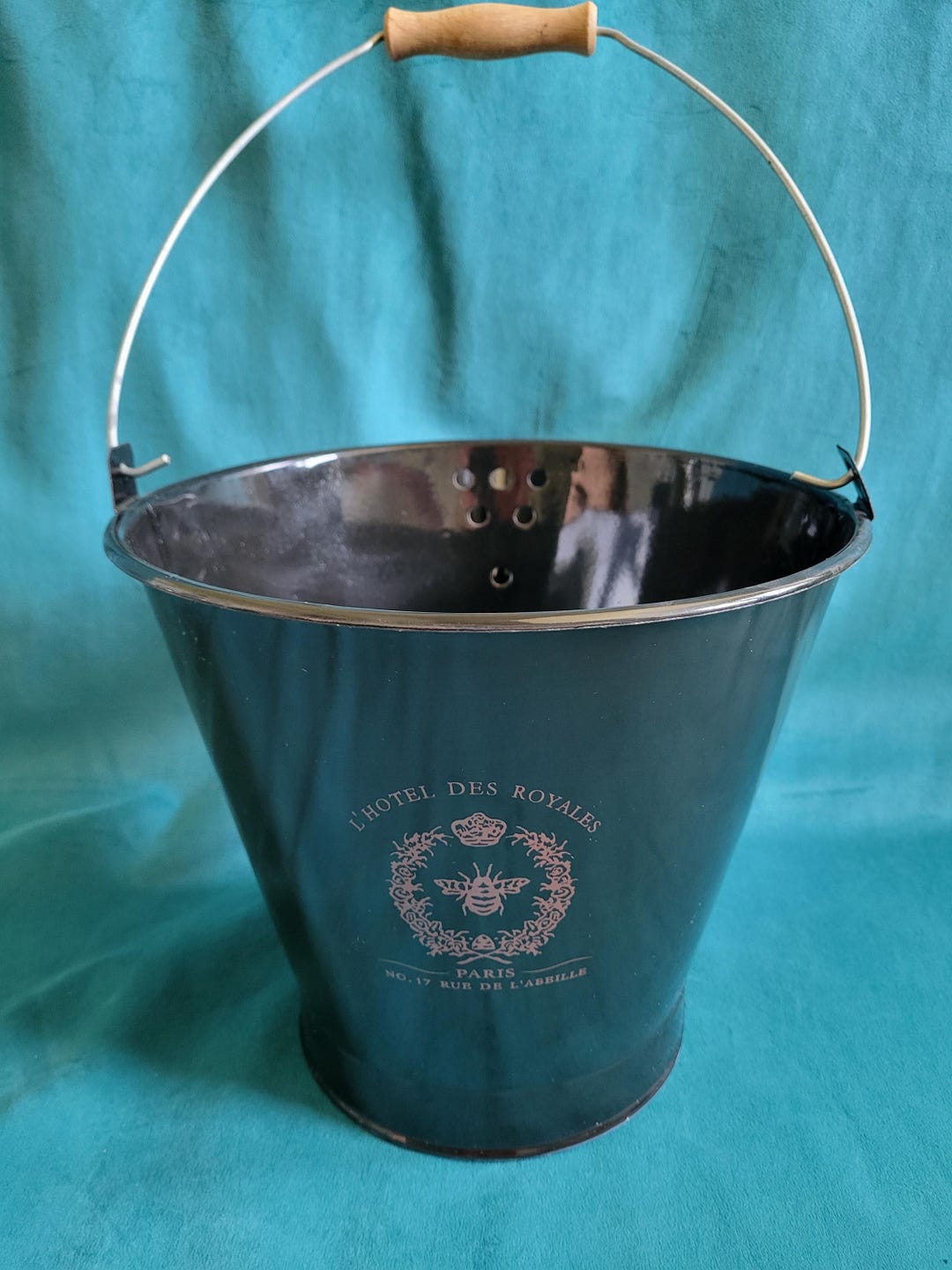 Black Enamelware Handled Bucket With Spout - Etsy