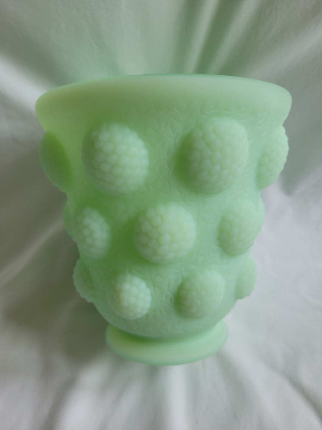 Fenton Art Glass Pressed Jadeite Molded Vase - Etsy
