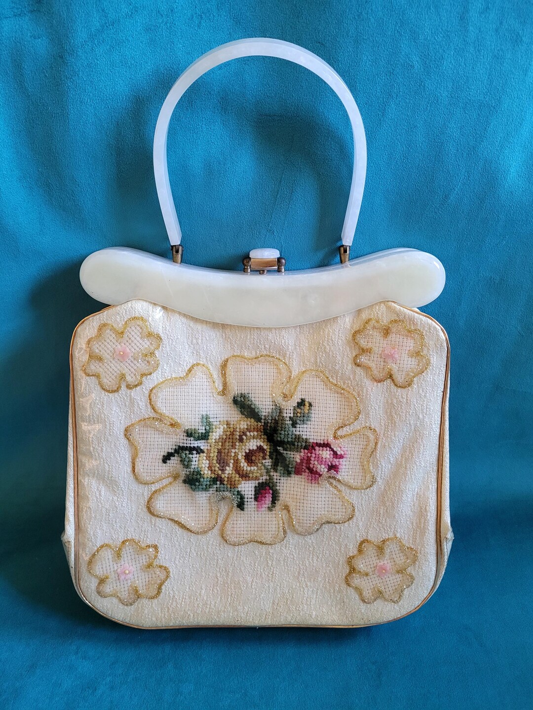 1950's Lucite and Fabric Purse - Etsy
