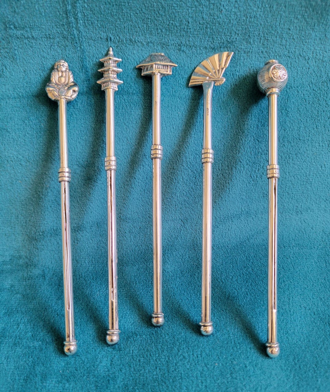 Vintage Japanese Sterling Silver Retractable S/5 Drink Stirrers - Etsy