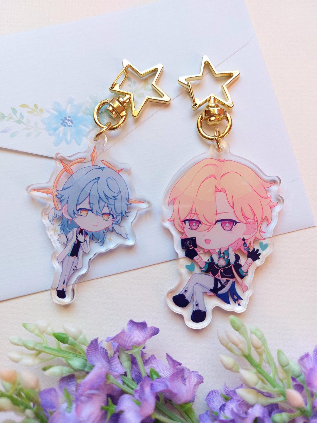 Honkai Star Rail Sunday & Aventurine Keychains - Etsy