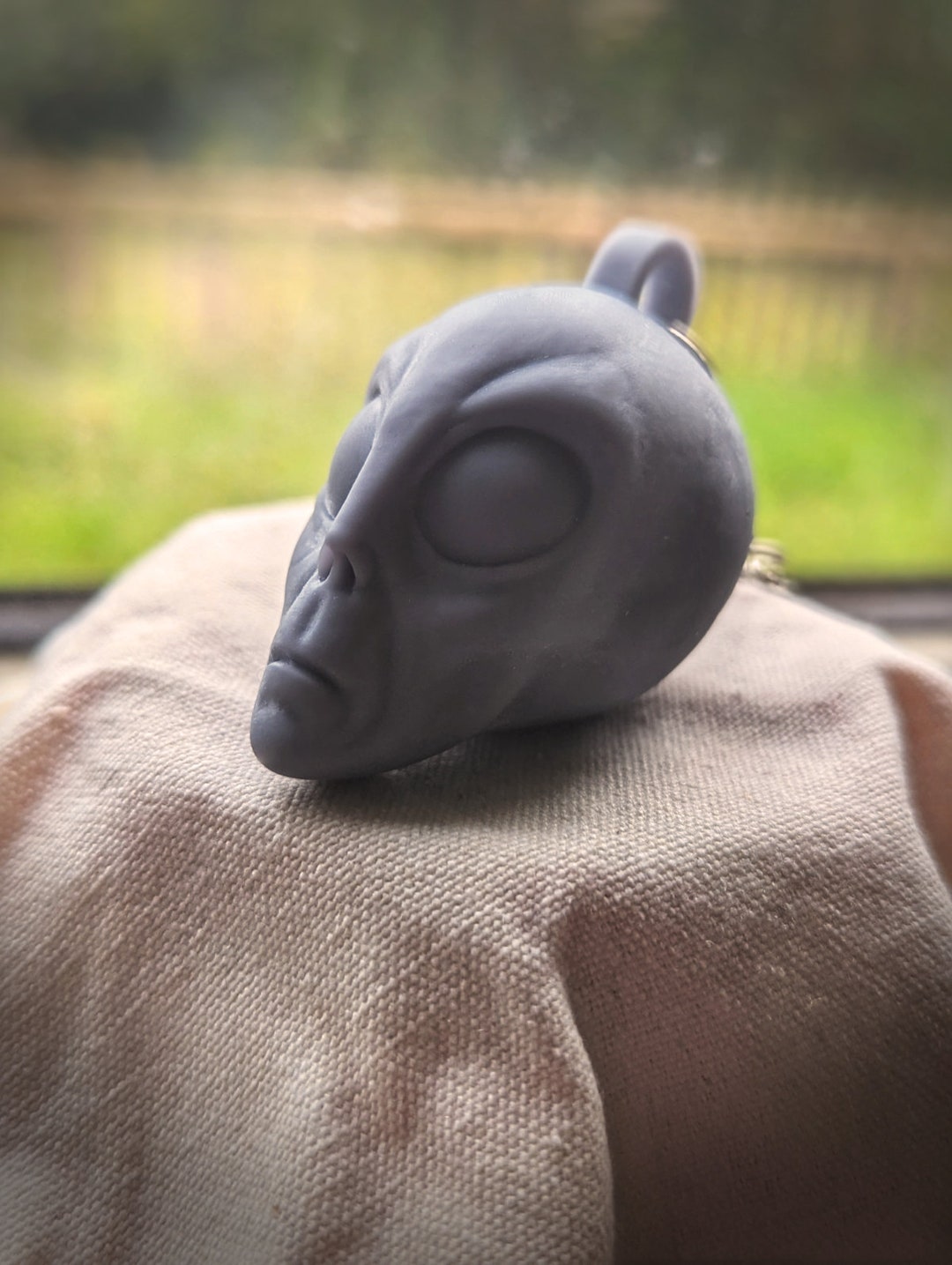 Grey Alien Head 3D Printed Key Chain Head Reference for Drawing Gift ...