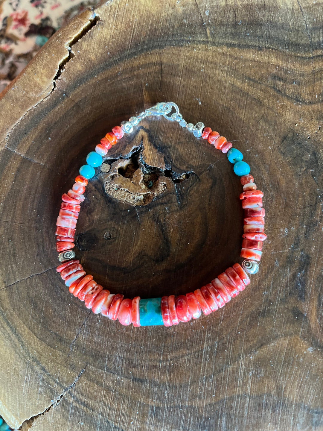 Spiny Oyster Shell Turquoise Sundance Style Bracelet .925 - Etsy