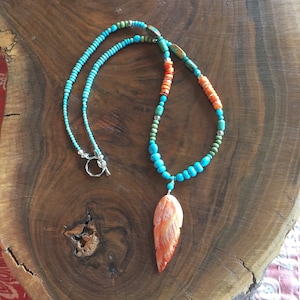 Spiny Oyster Shell Angel Wing Pendant spiny Oyster Shell 20 in Blue ...