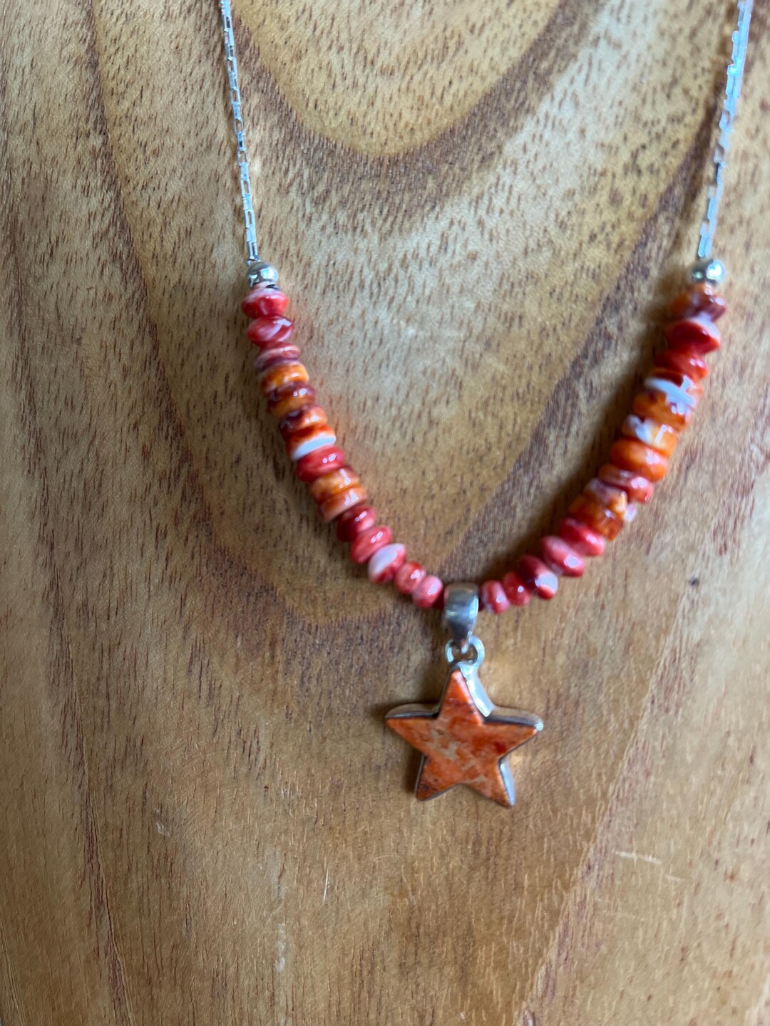 Spiny Oyster Shell Star Necklace Sundance Style .925 Sterling Silver ...
