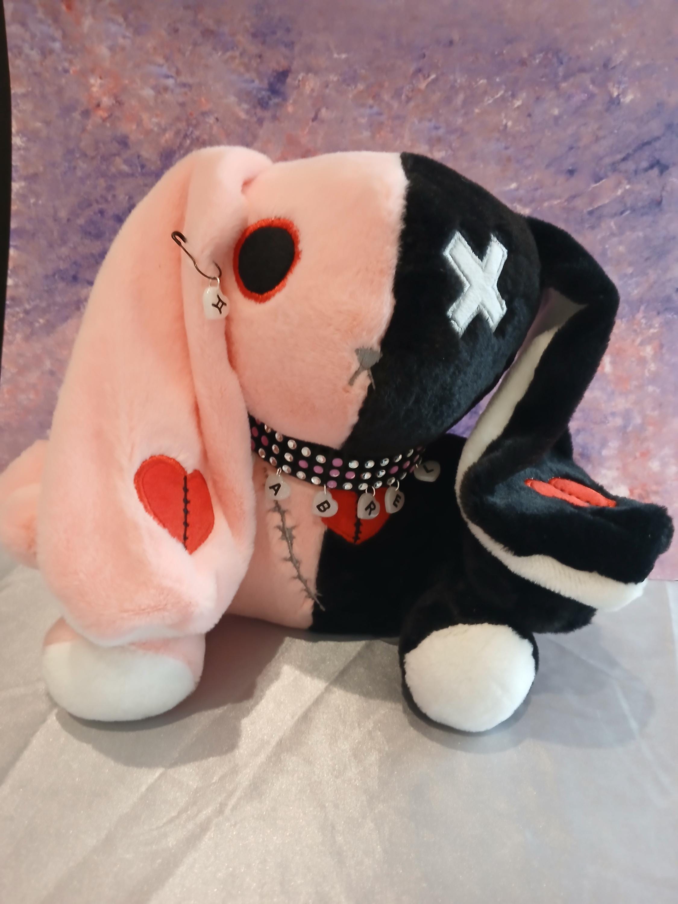 Punk Goth Bunny Plushie With Personalization Included. - Etsy