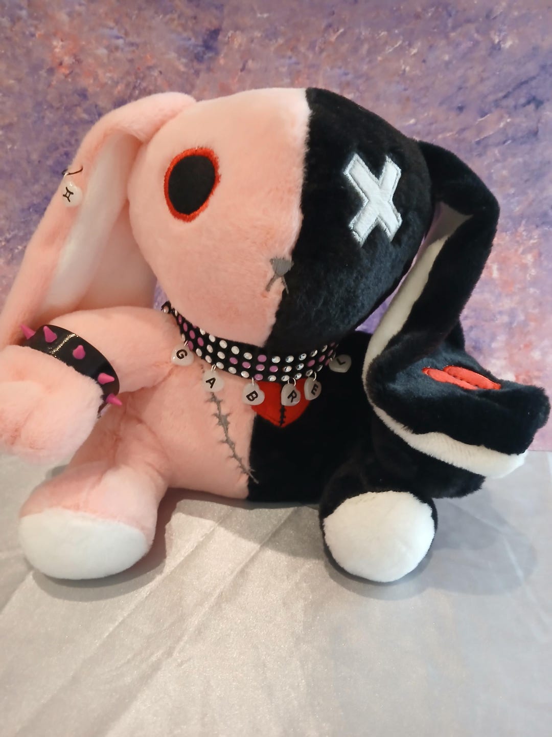 Punk Goth Bunny Plushie With Personalization Included. - Etsy