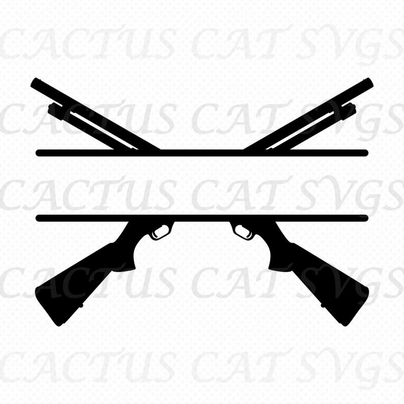 Shotgun Silhouette SVG Pack | Crossed Guns, Name Plate (digital Files ...