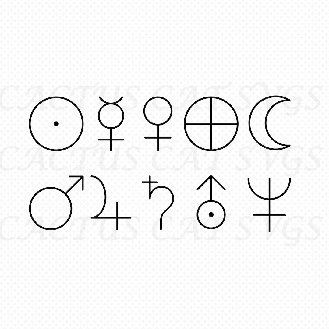 Planetary Sigil Art Pack: Astrology & Astronomy SVG, PNG, PDF (digital ...