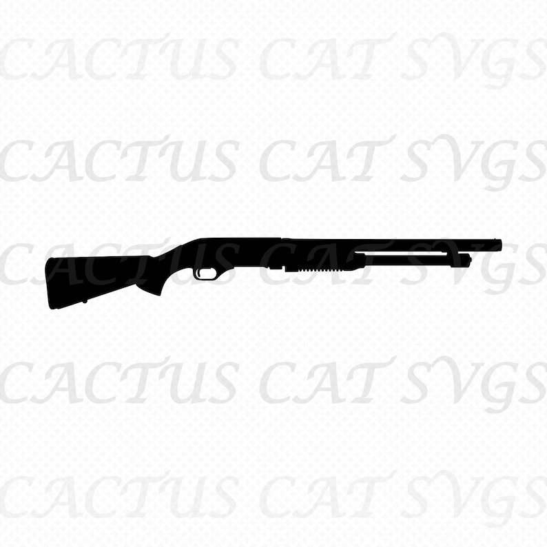 Shotgun Silhouette SVG Pack | Crossed Guns, Name Plate (digital Files ...