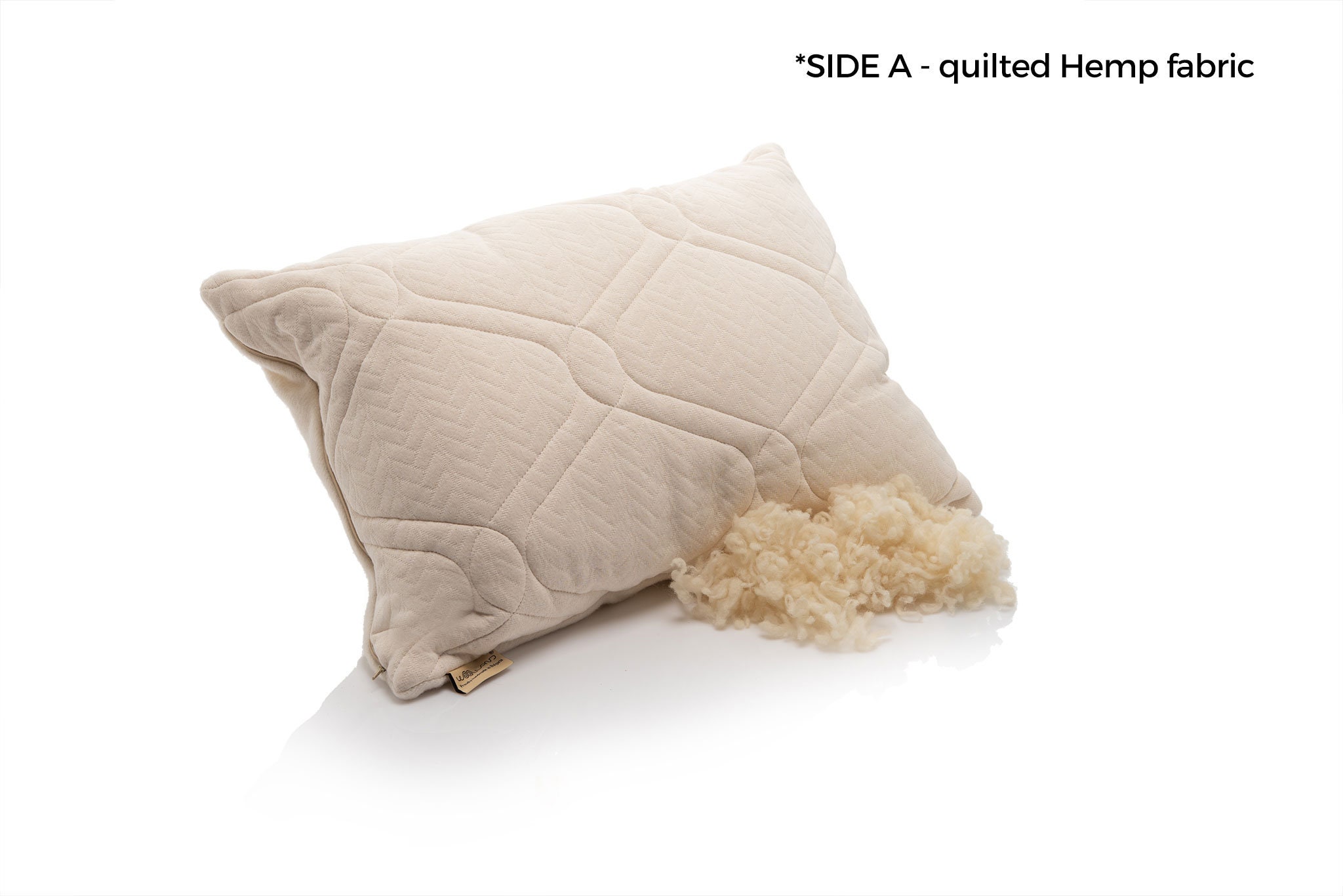 2 Sided Hemp and Merino Wool Natural Pillow, Wool Stuffed Pillow, Hemp ...