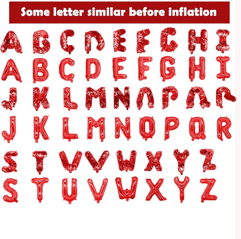 16 Inch Letter Balloons, Mylar Foil Alphabet Letter A-Z Balloons Set ...