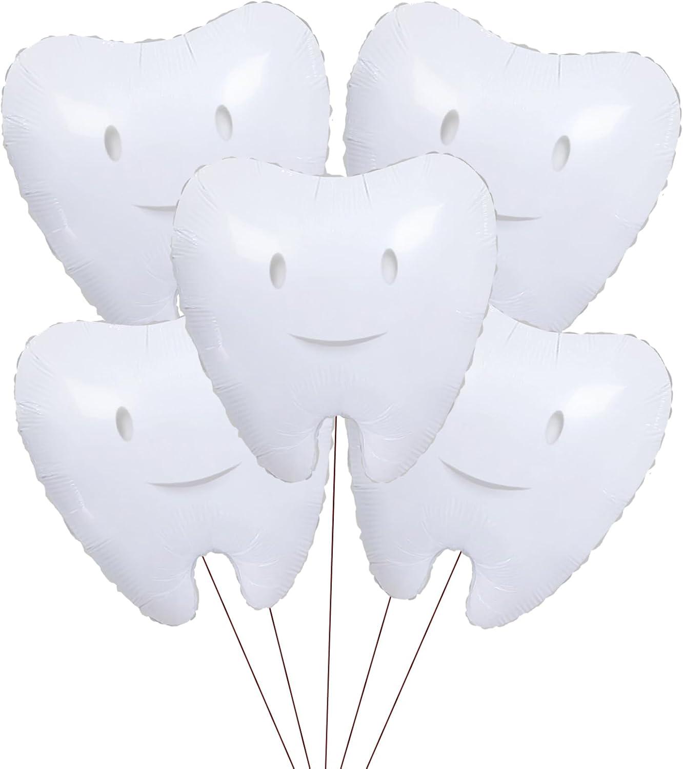 First Tooth Party Balloons, White Tooth Balloon for First Tooth Party ...