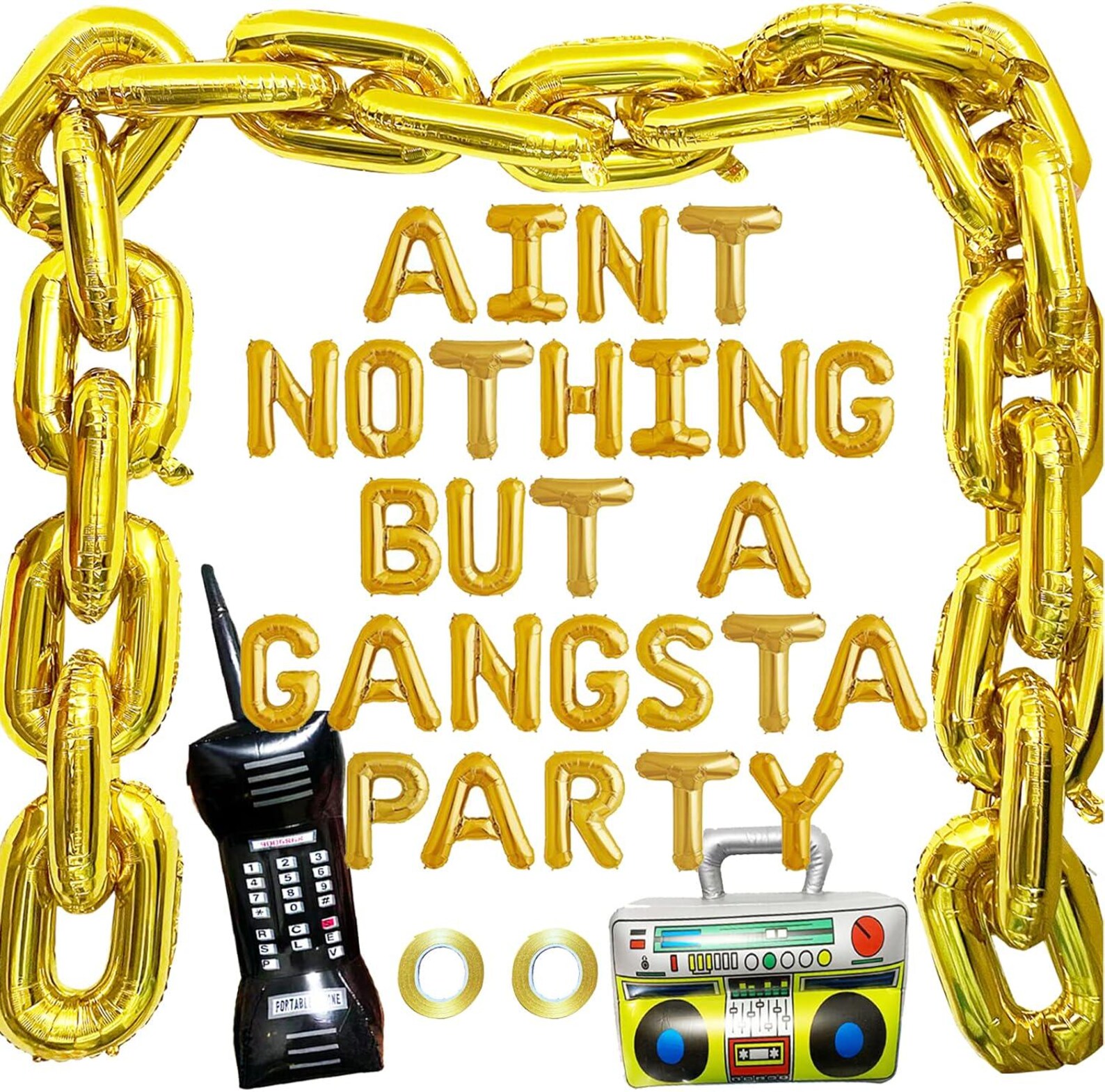 Aint Nothing but A Gangsta Party Balloon Banner Hip Hop Party Decor ...